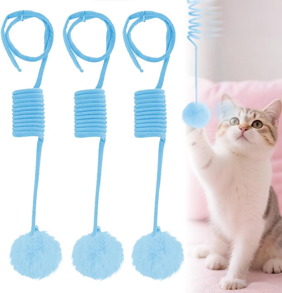 3PCS Hanging Fluffy Cat Catnip Ball Toys,2025 New Interactive Cat Toy ...