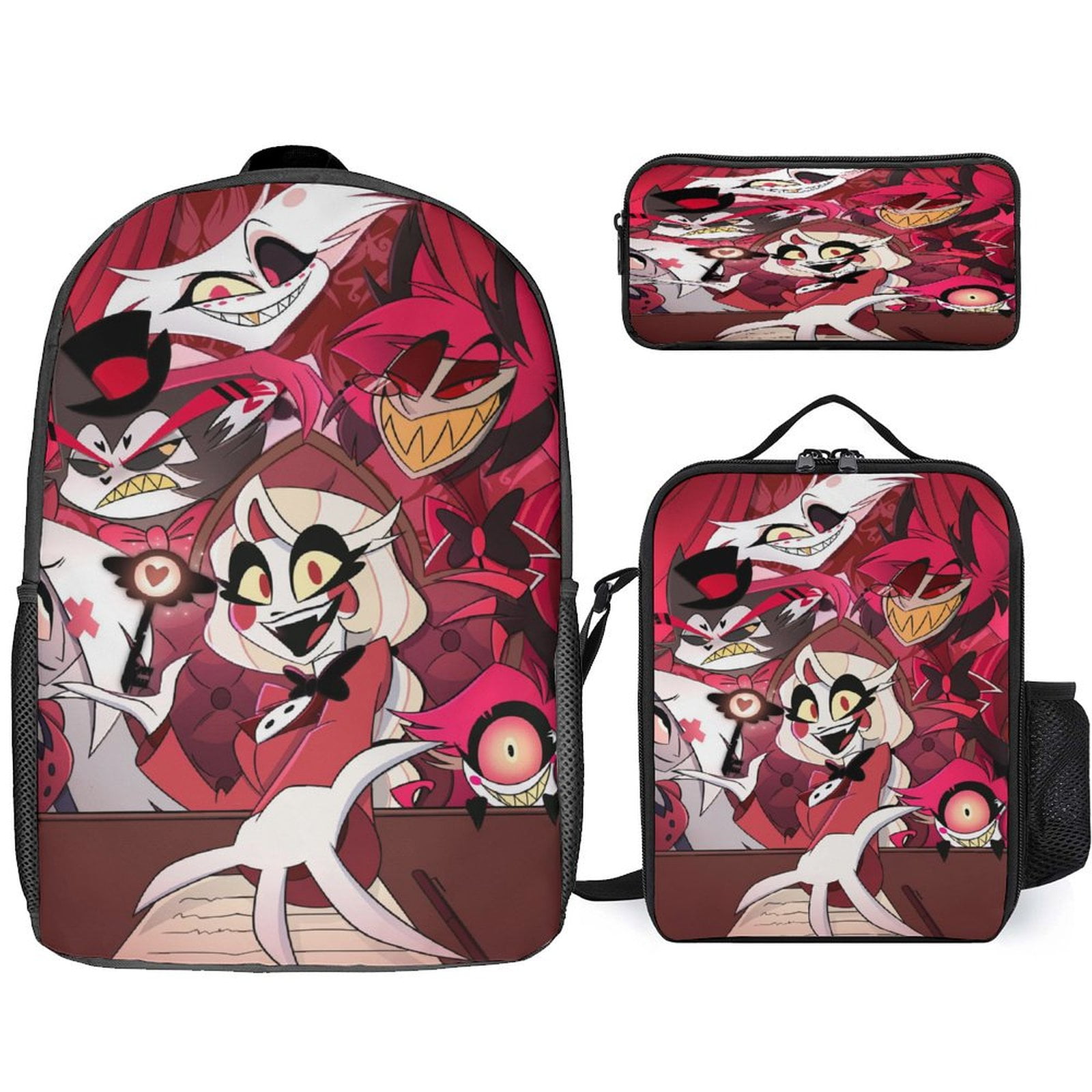 3PCS Hazbin Hotel Helluva Boss Backpack Set Cartoon Backpacks with ...