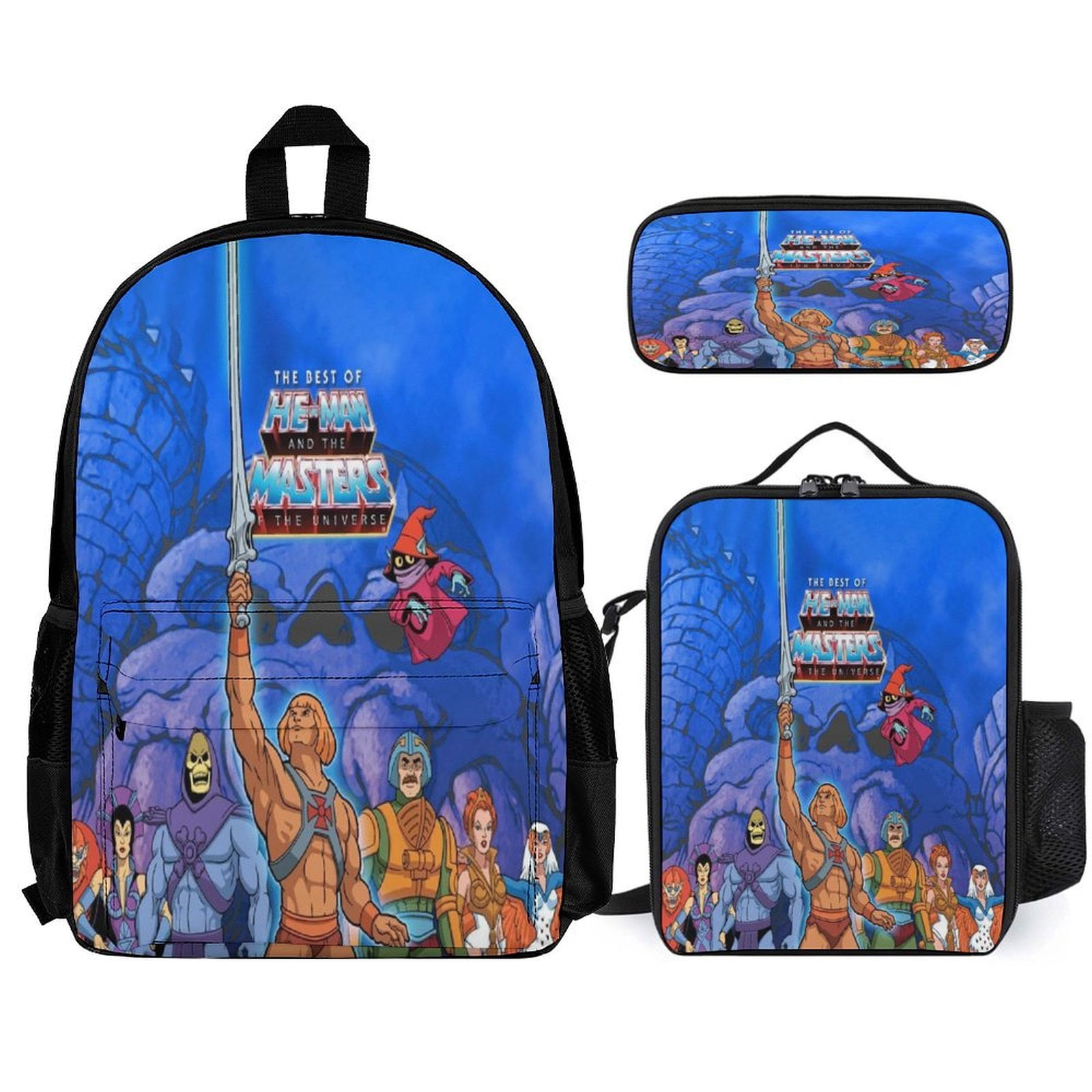 3PCS He Man Mas-ters Universe Backpack with Front Pocket Backpack Set ...