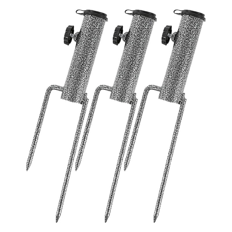 3PCS Heavy-Duty Adjustable Spiral Ground Anchor Umbrella Holder ...