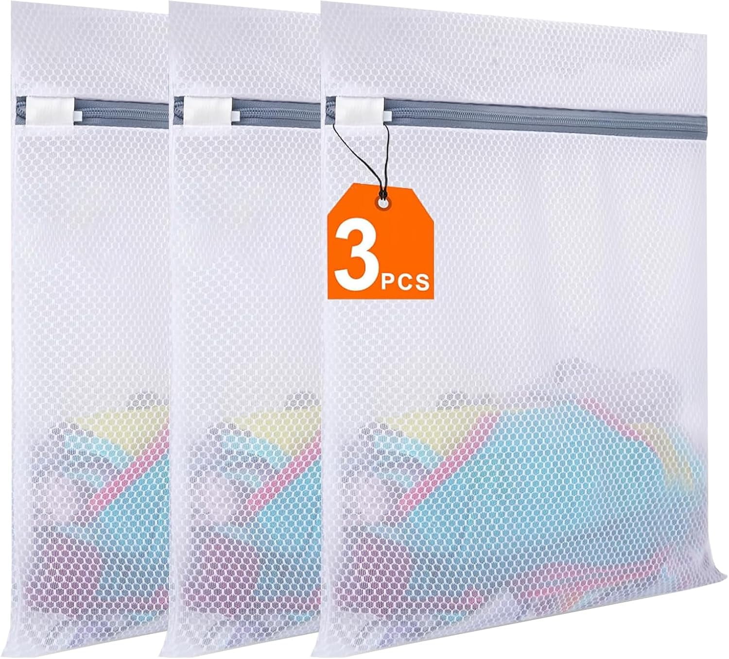 3PCS Heavy Duty Honeycomb Mesh Laundry Bags for Delicates - XL 12x16 ...