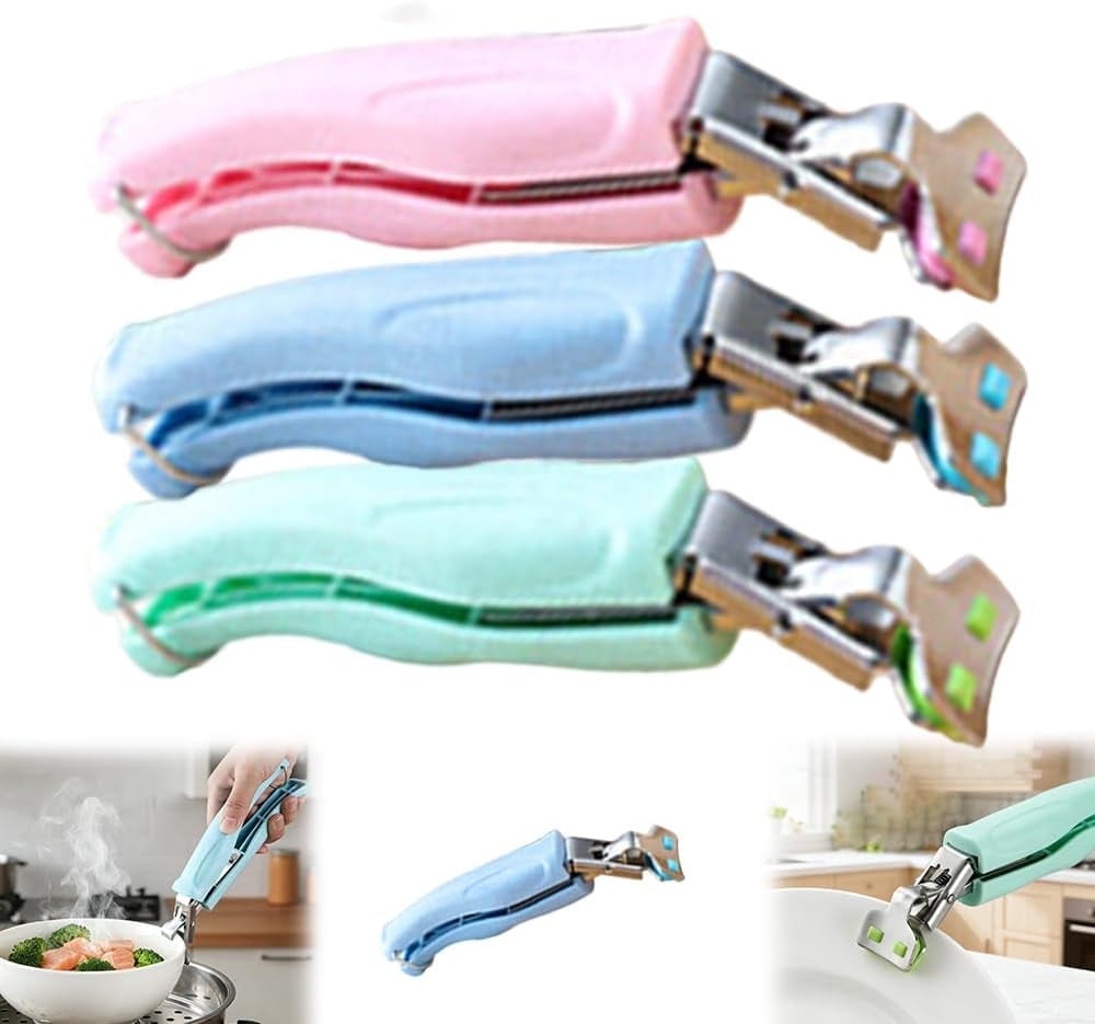 3PCS Hot Plate Gripper Tongs,Multi-Function Anti Scald Bowl Holder Clip ...