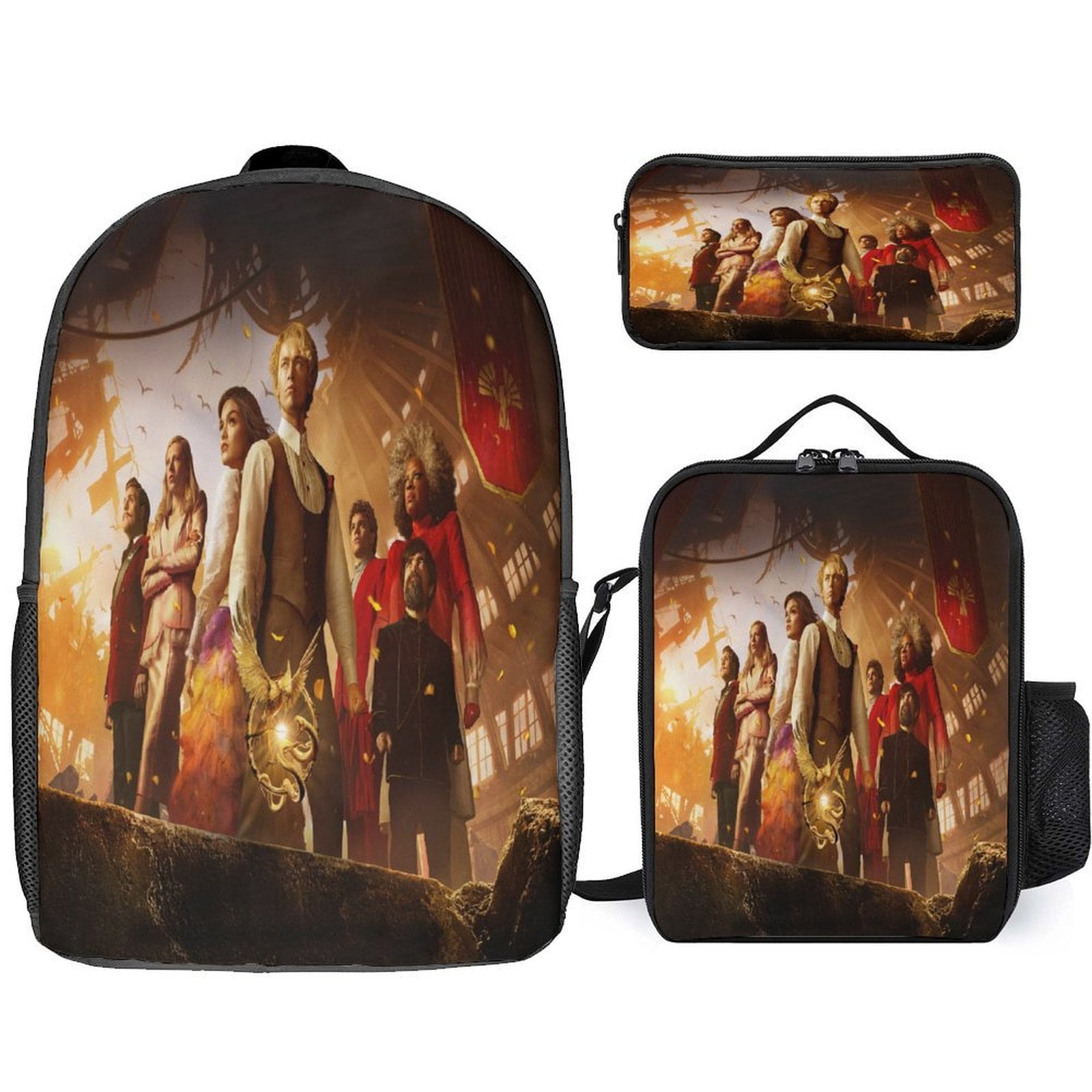3PCS Hunger Movie Game Backpack Set Large Capacity Bookpacks With Lunch ...