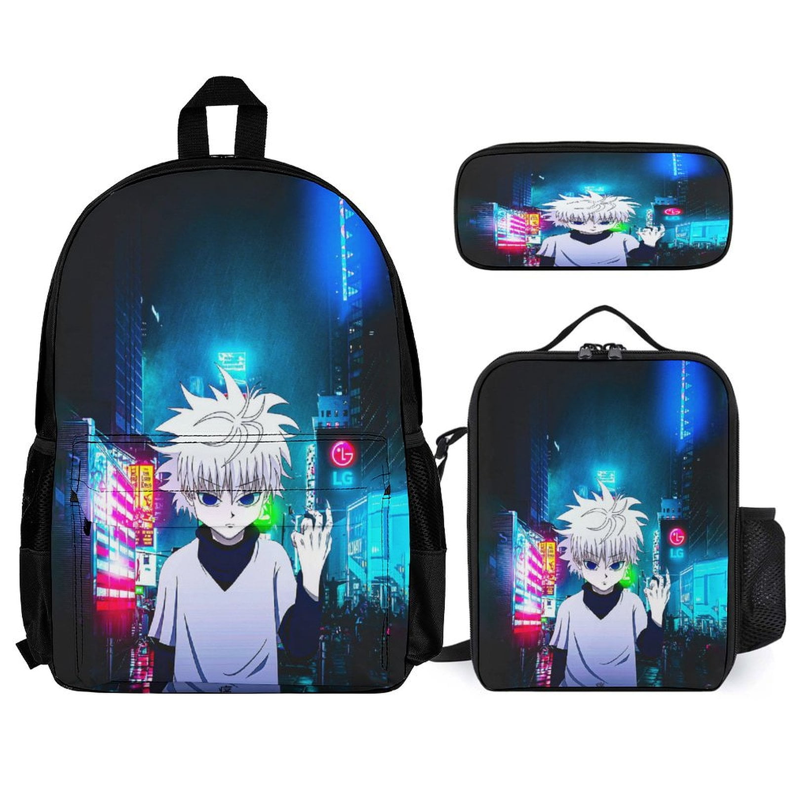3PCS Hunter X Hunter Killua Lightning Backpacks Set Backpack with Lunch ...