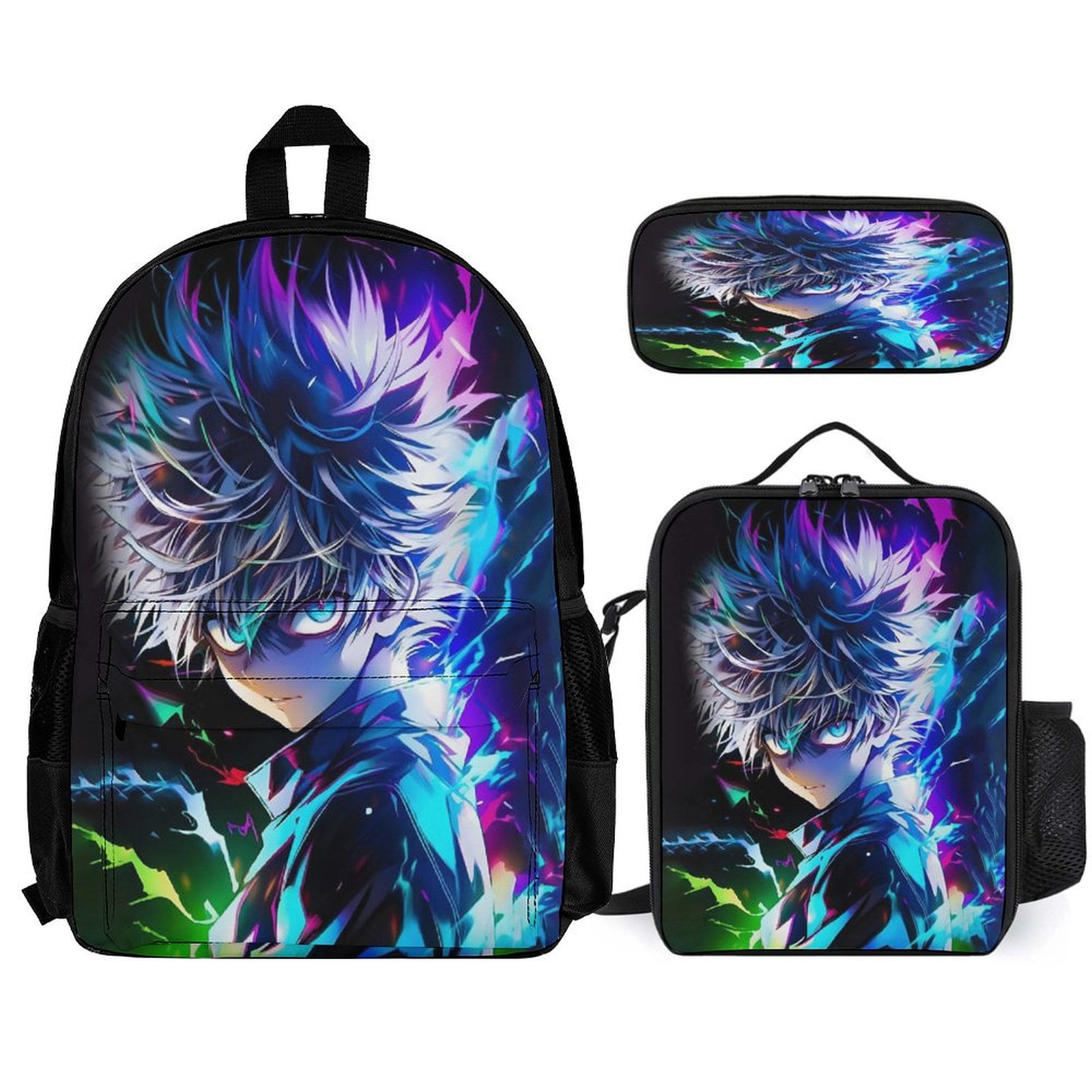 3PCS Hunter X Hunter Killua Lightning Backpacks Set Backpack with Lunch ...