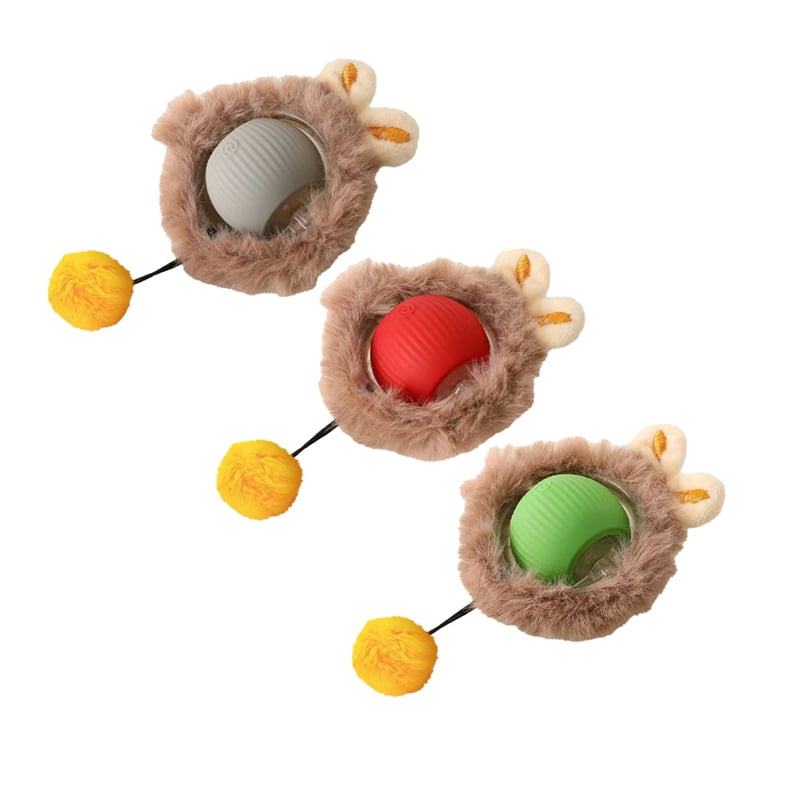 3PCS Interactive Cat Toys Fast Rolling Cat Hunting Toys for Cats Chew ...