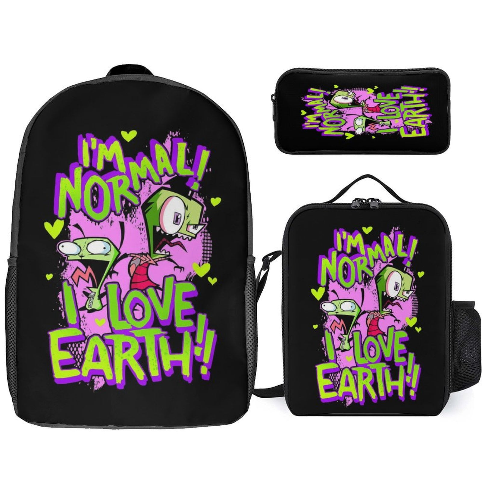 3PCS Inva-der Monster Z1m Gir Backpack Set Large Capacity Bookpacks ...