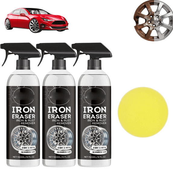 3PCS Iron Eraser Rust Remover Spray, Iron Powder Remover Spray for Car ...