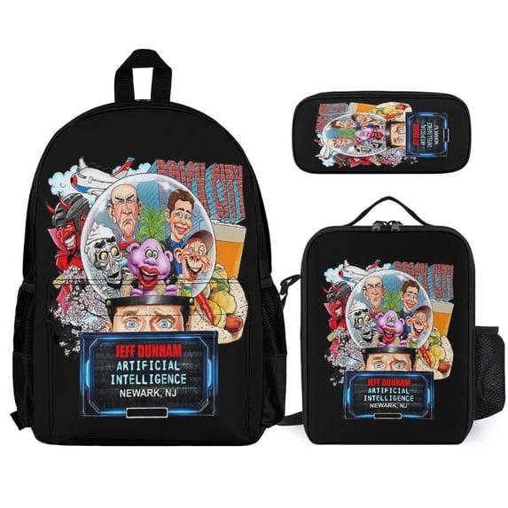 3PCS Jeff Retro Dun-haw Backpack Set With Front Pocket Large Capacity ...