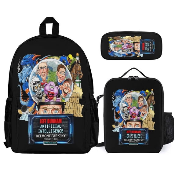 3PCS Jeff Retro Dun-haw Backpack Set With Front Pocket Large Capacity ...
