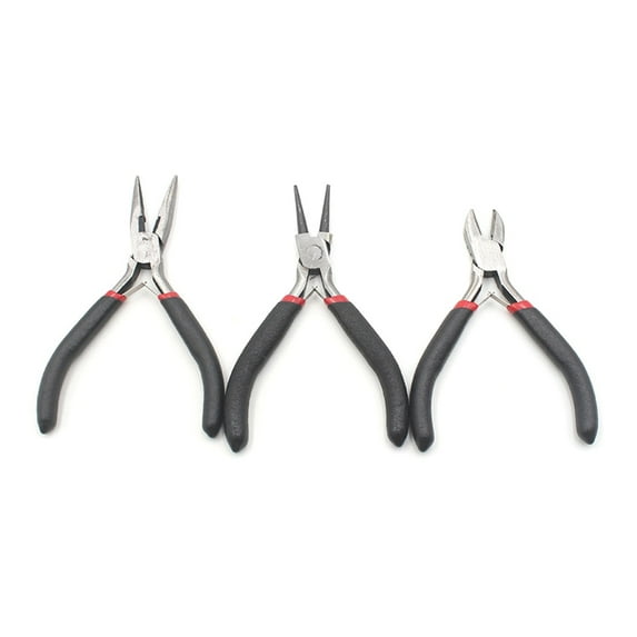 3PCS Jewelry Making Pliers Sets Side Cutter Round/Pointed Nose Scissors ...