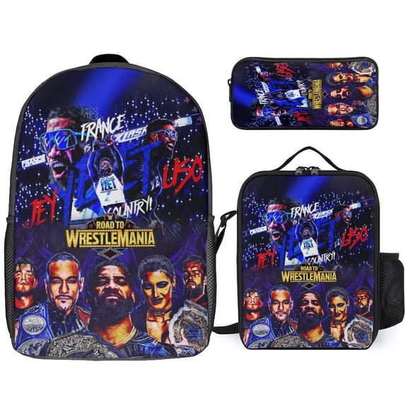 3PCS Jey Wres-tler U-S-O Backpack Set Large Capacity Bookpacks With ...