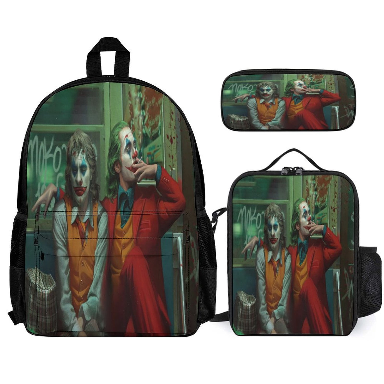 3PCS Joker Backpac Set Backpac with Lunch Box Pencil Case Backpac with ...