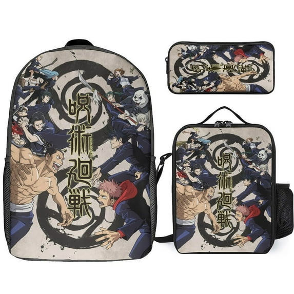 3PCS Jujutsu Anime Kaise Backpack Set Large Capacity Bookpacks With ...