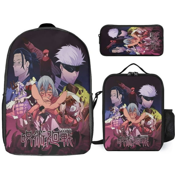 3PCS Jujutsu Anime Kaisen Backpack Set Large Capacity Bookpacks With ...