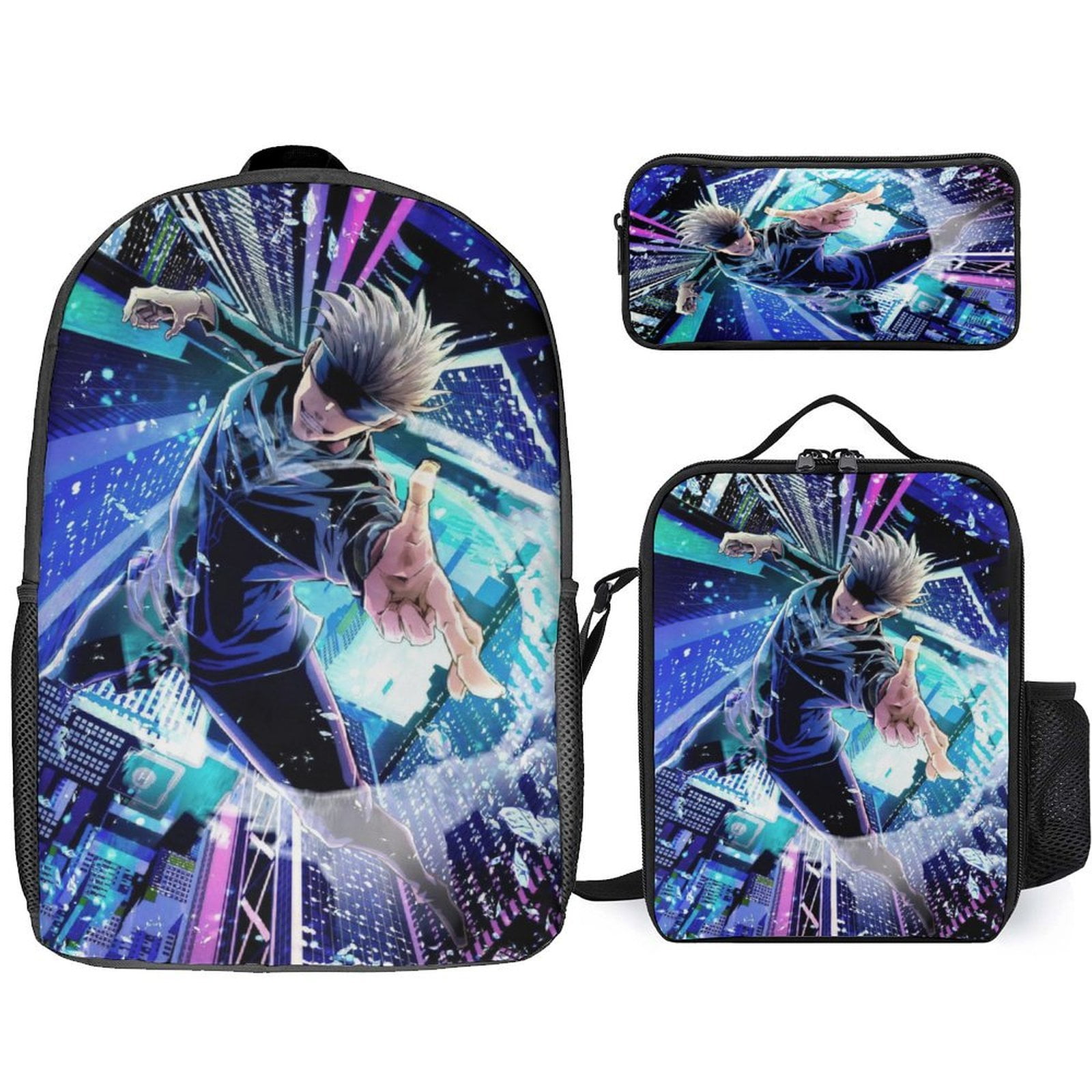 3PCS Jujutsu Anime Kaisen Backpack Set Large Capacity Bookpacks With ...