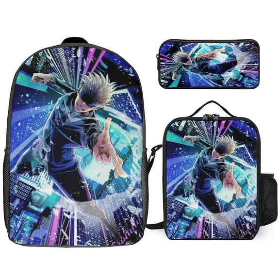 3PCS Jujutsu Anime Kaisen Backpack Set Large Capacity Bookpacks With ...
