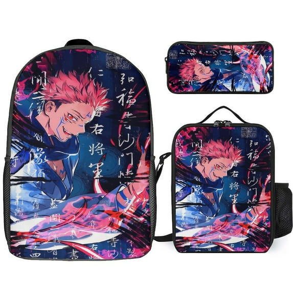 3PCS Jujutsu Anime Kaisen Backpack Set Large Capacity Bookpacks With ...