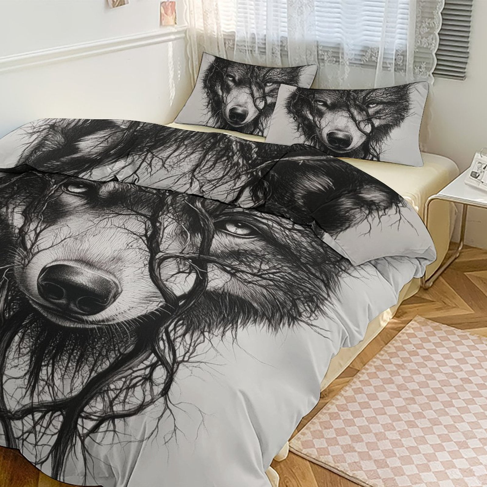 3PCS Jungle Wolf Mech Duvet Cover Set Twin, 1 Duvet Cover And 2 ...
