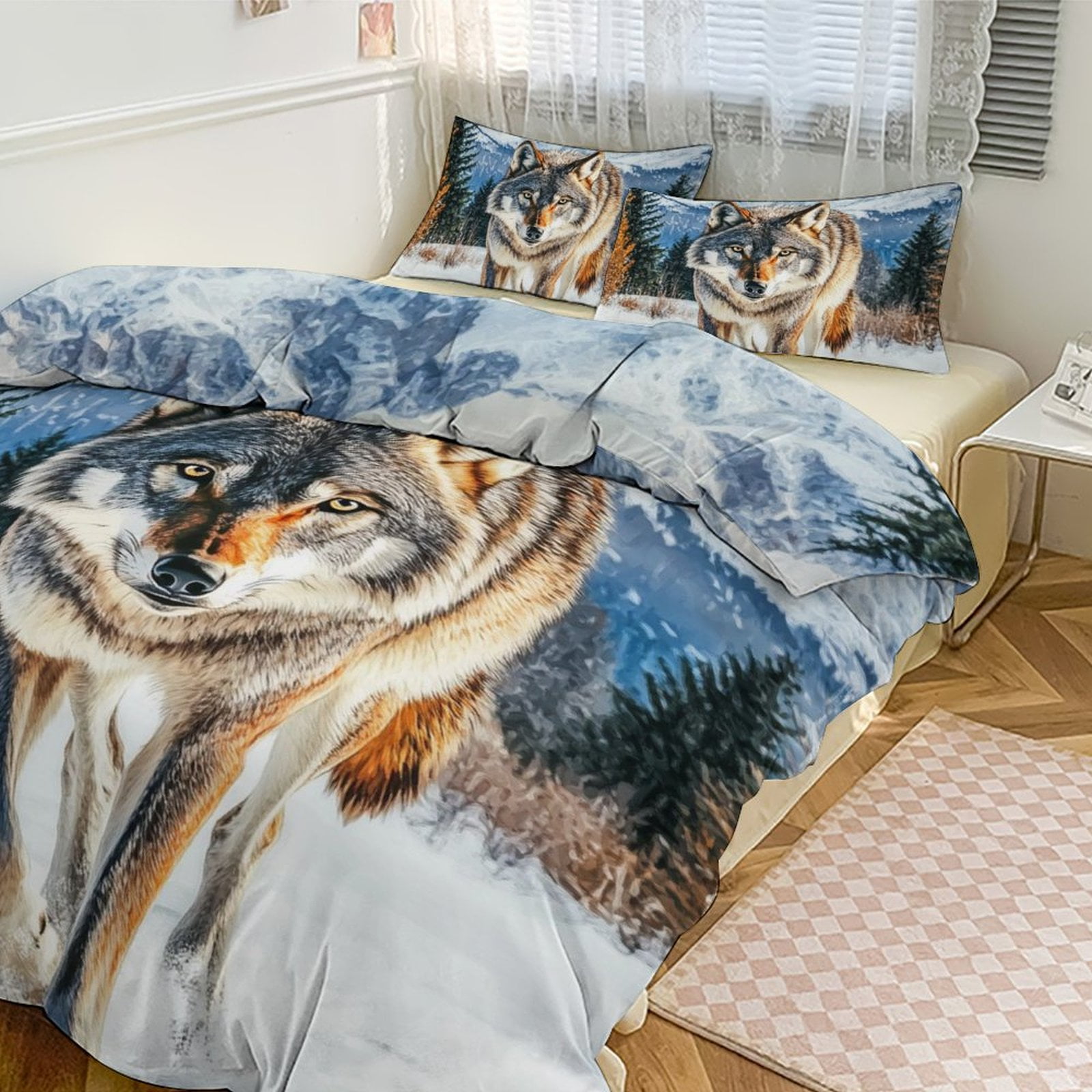 3PCS Jungle Wolf Mech Duvet Cover Set Twin, 1 Duvet Cover And 2 ...