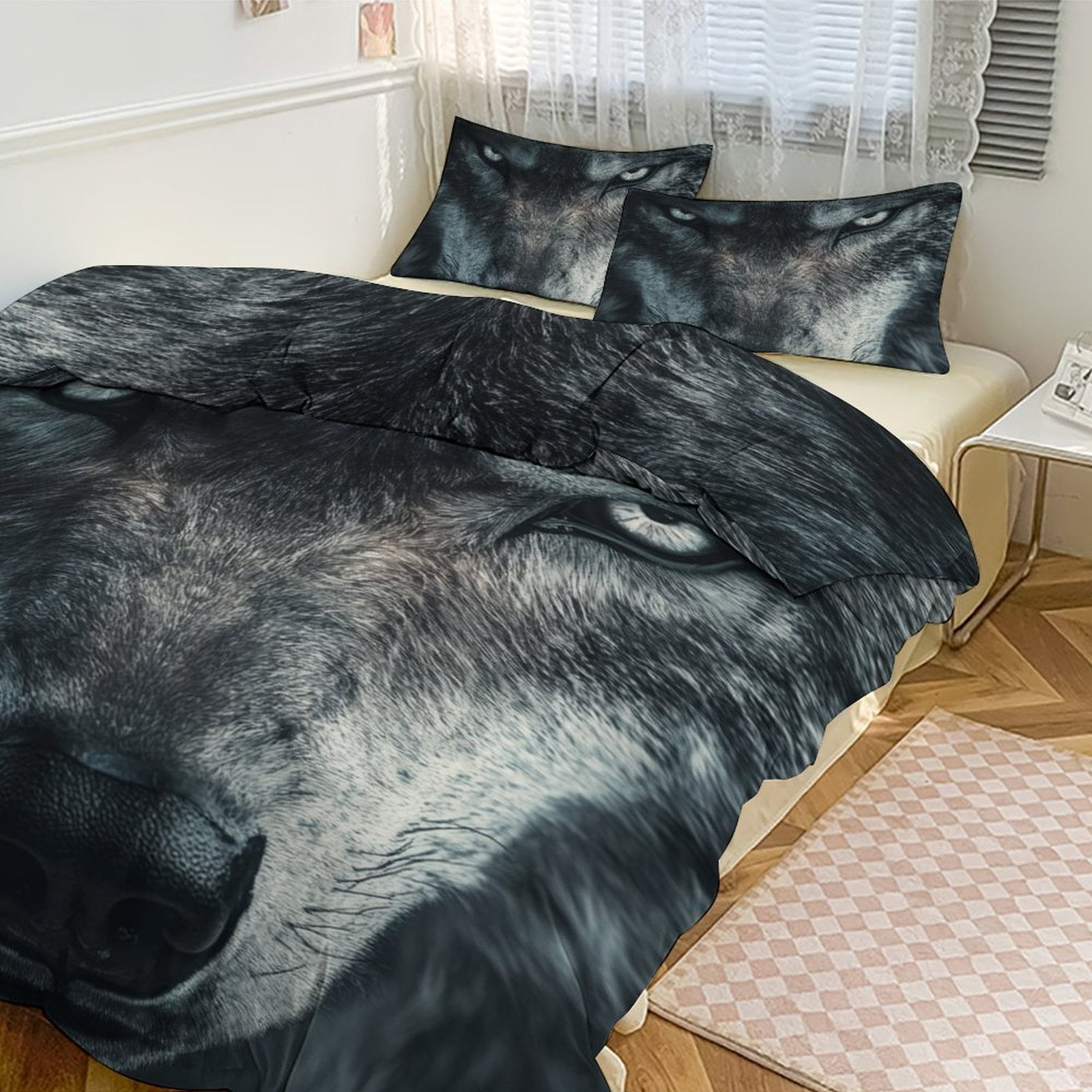 3PCS Jungle Wolf Mech Duvet Cover Set Twin, 1 Duvet Cover And 2 ...