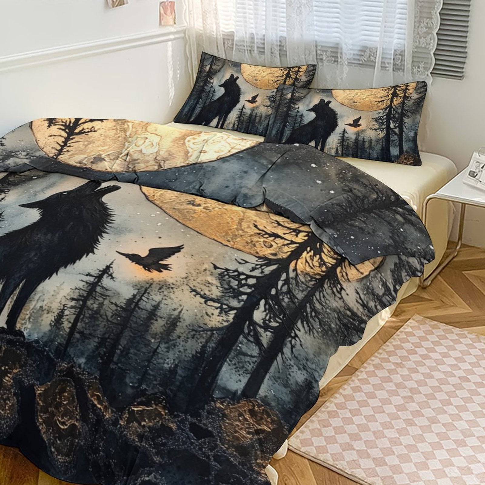 3PCS Jungle Wolf Mech Duvet Cover Set Twin, 1 Duvet Cover And 2 ...