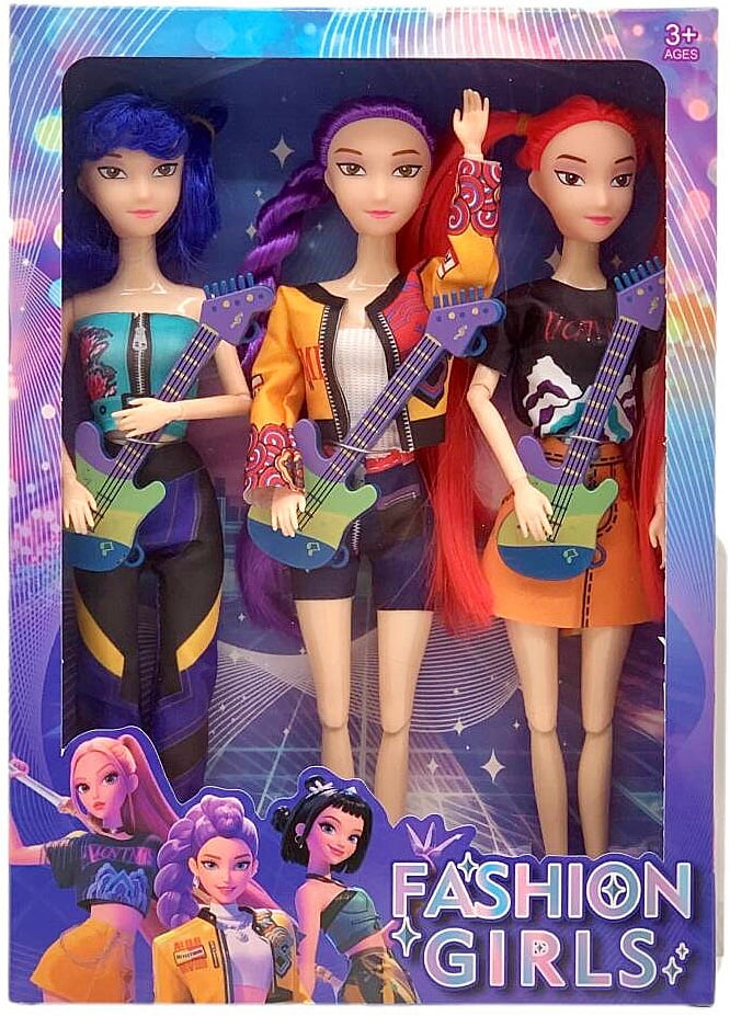 3PCS K+POP Action Figures - Super Cool K+POP Squad Member Figure Dolls ...