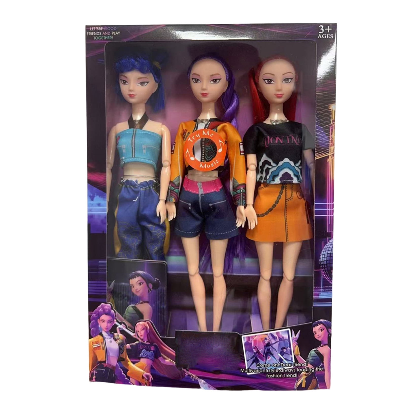 3PCS K-pop Cartoon Singer Action Figure Character Figurine Decorations ...