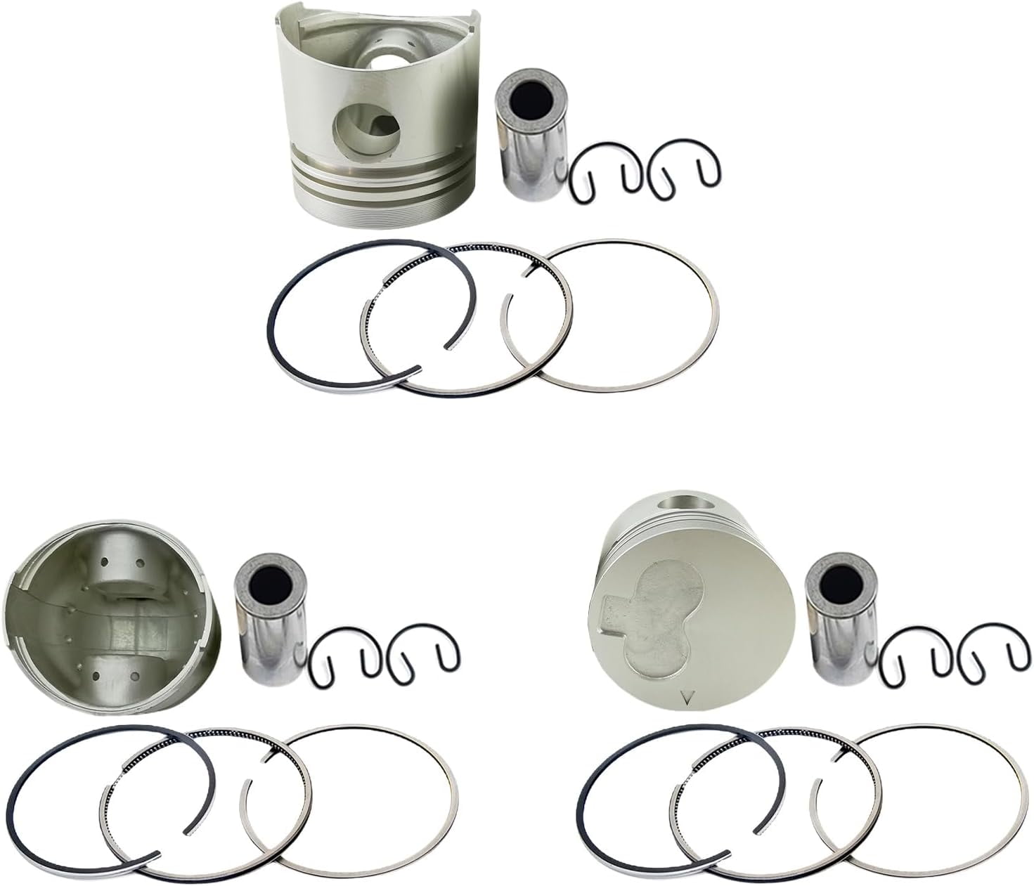 3PCS K3E Piston+Piston Rings For Mitsubishi K3E Engine For Case 234 235 ...