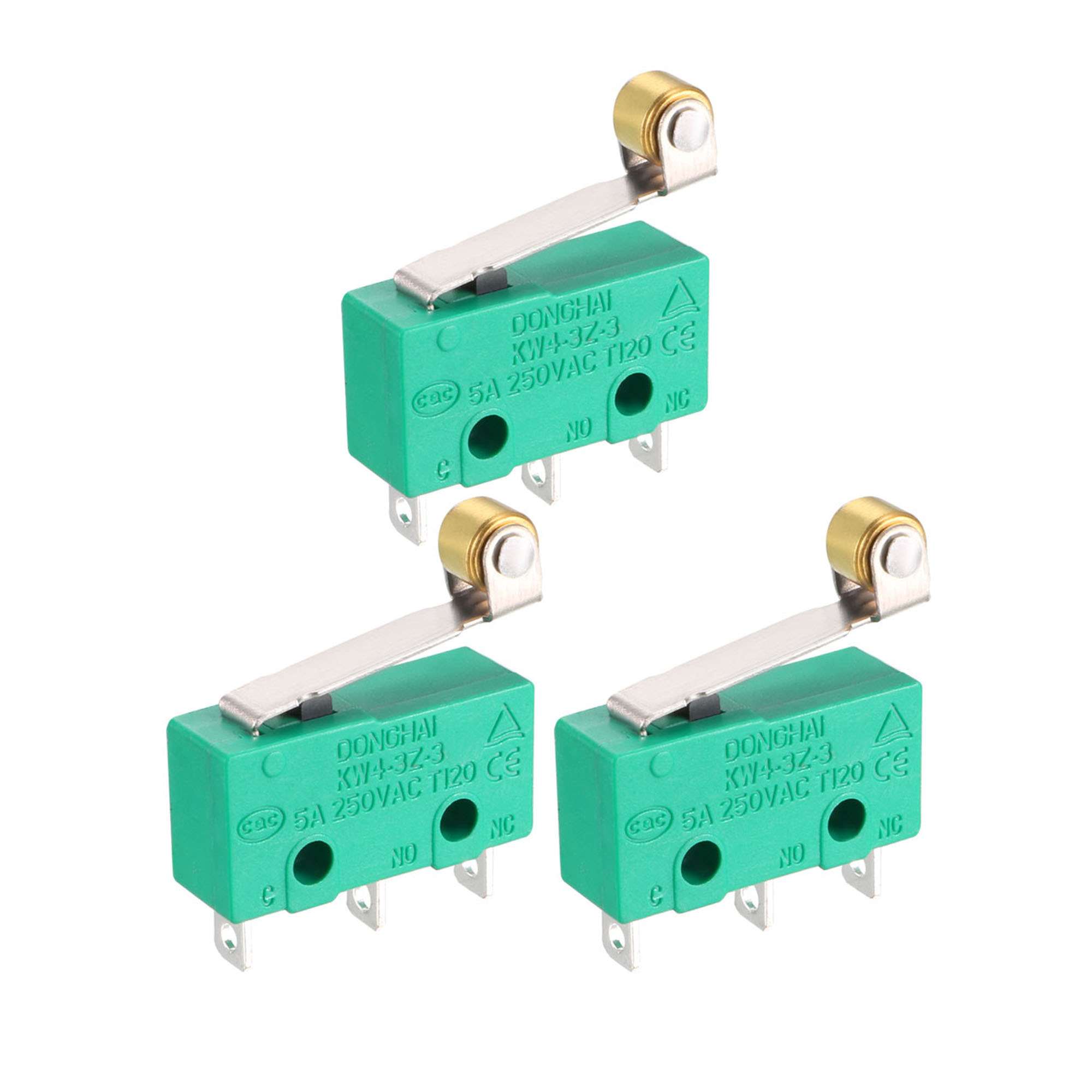 3PCS KW4-3Z-3 Micro Limit Switch 3 Terminals Momentary Hinge Roller Lever - Walmart.com