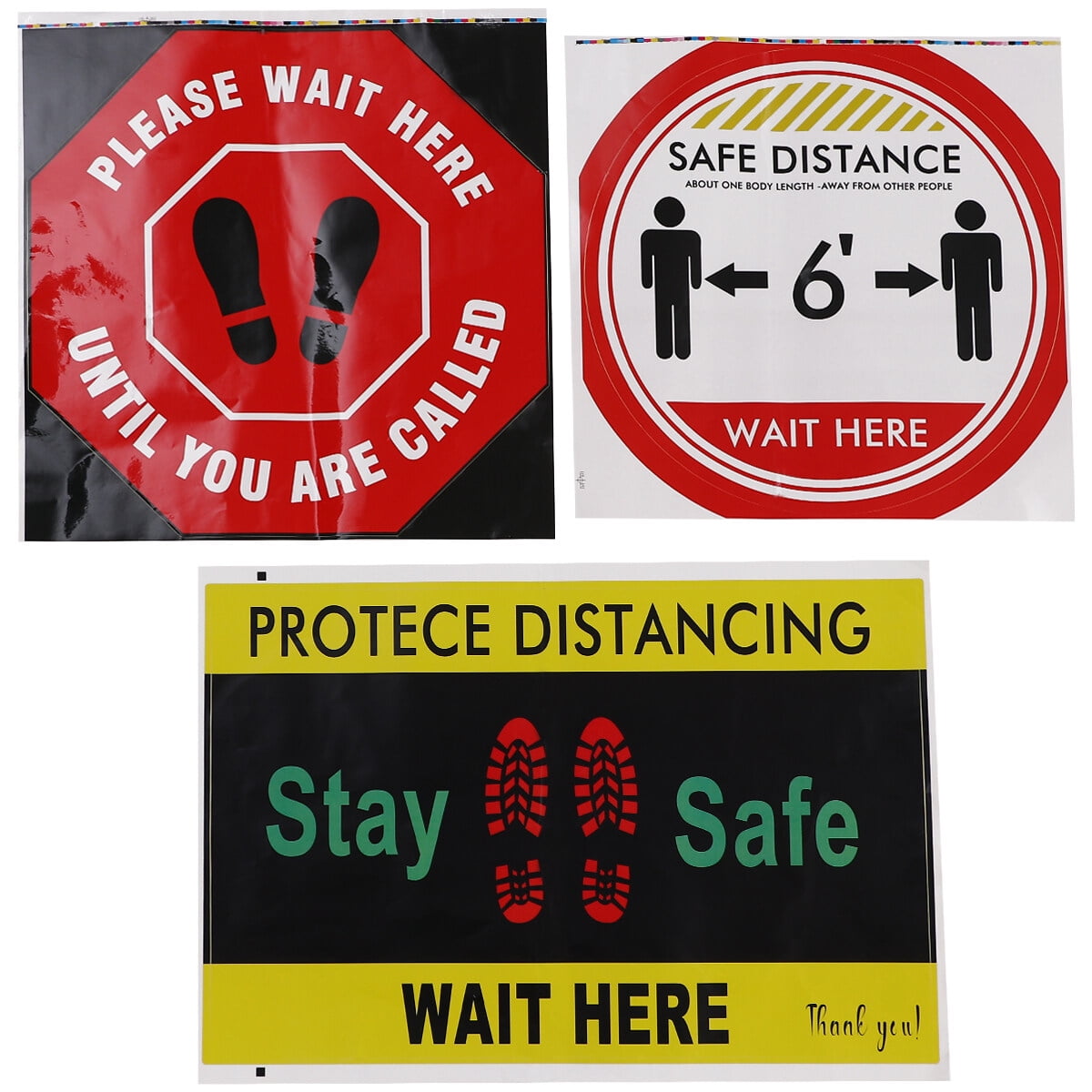 3PCS Keeping Distance Sticker Anti-slip Ground Sticker Special Wear ...