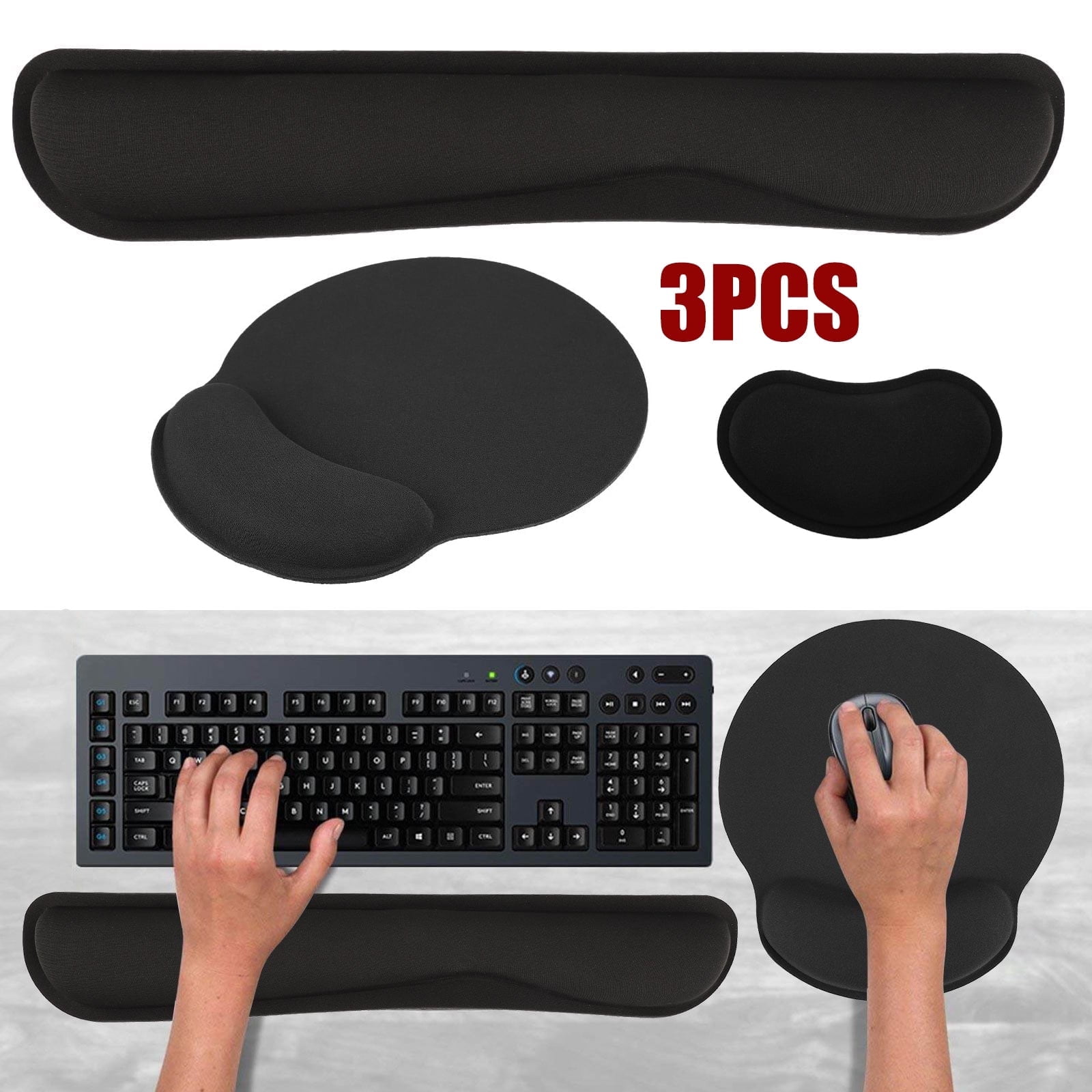 Wireless Keyboard And Mouse Cloud Mouse Pad And Keyboard Wrist Rest Set ...