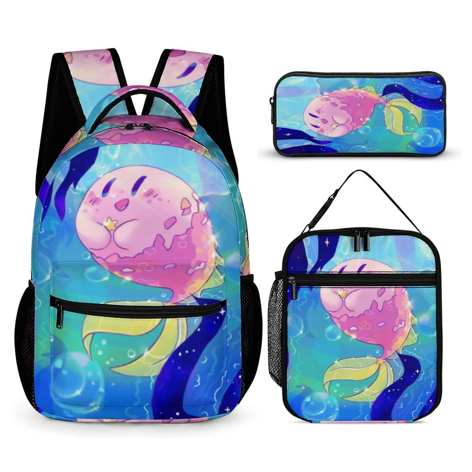 3PCS Kir-,by0 Backpac Set Durable Backpac with Lunch Bag Pencil Bag ...