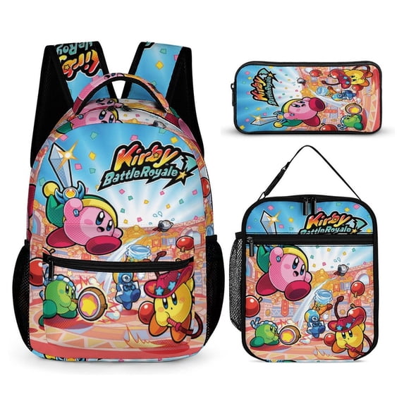 3PCS Kir-,by0 Backpac Set Durable Backpac with Lunch Bag Pencil Bag ...