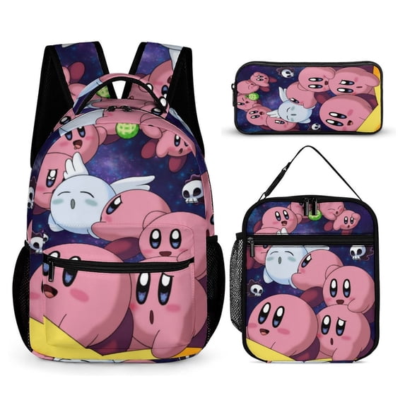 3PCS Kir-,by0 Backpac Set Durable Backpac with Lunch Bag Pencil Bag ...