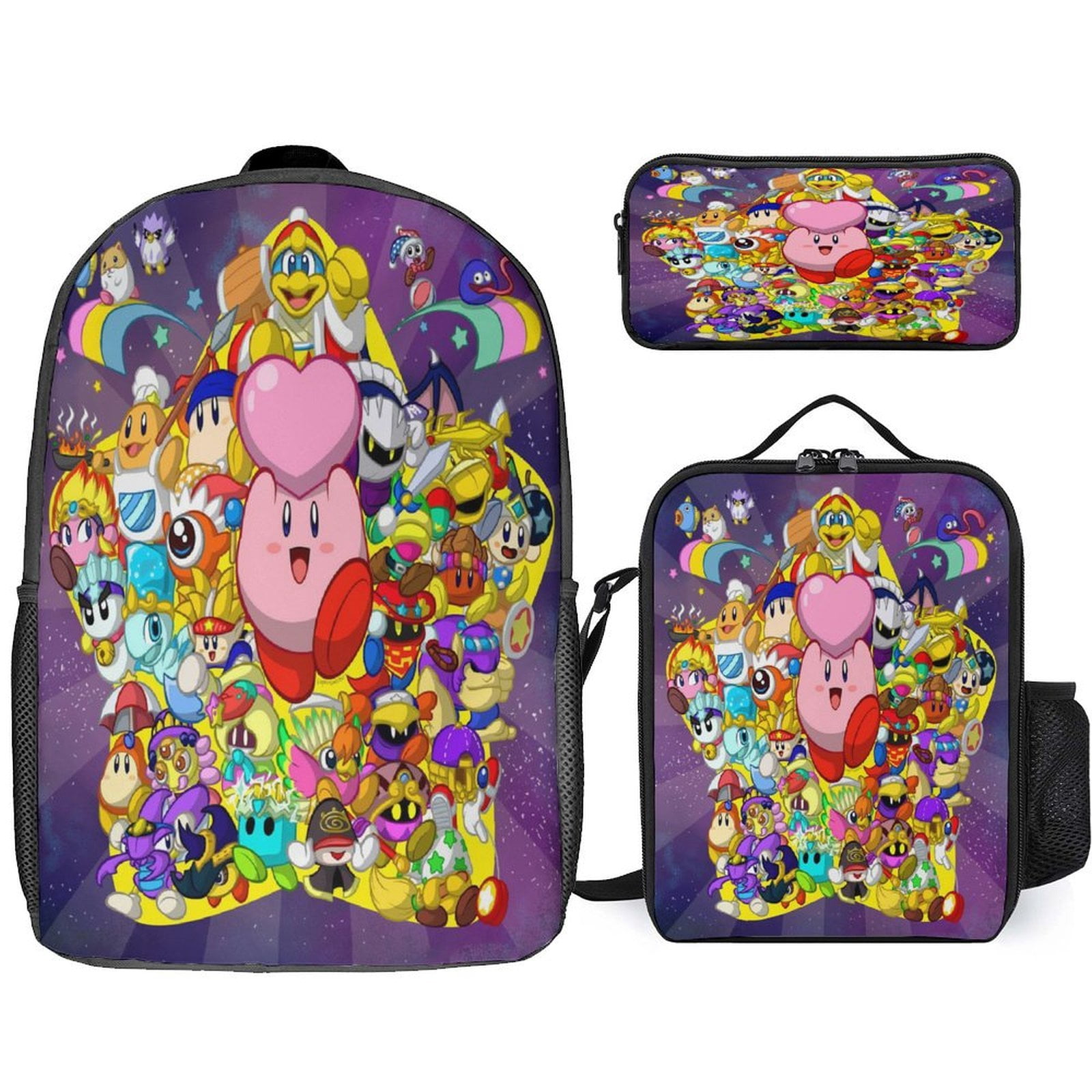 3PCS Kir-,by0 Backpack Set Large Capacity Bookpacks With Lunch Box ...