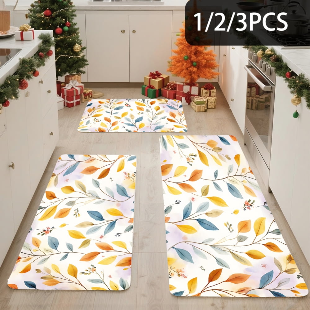 3PCS Kitchen Mat set,Welcome Door Flannel Rug,Home Decor for Front Door ...