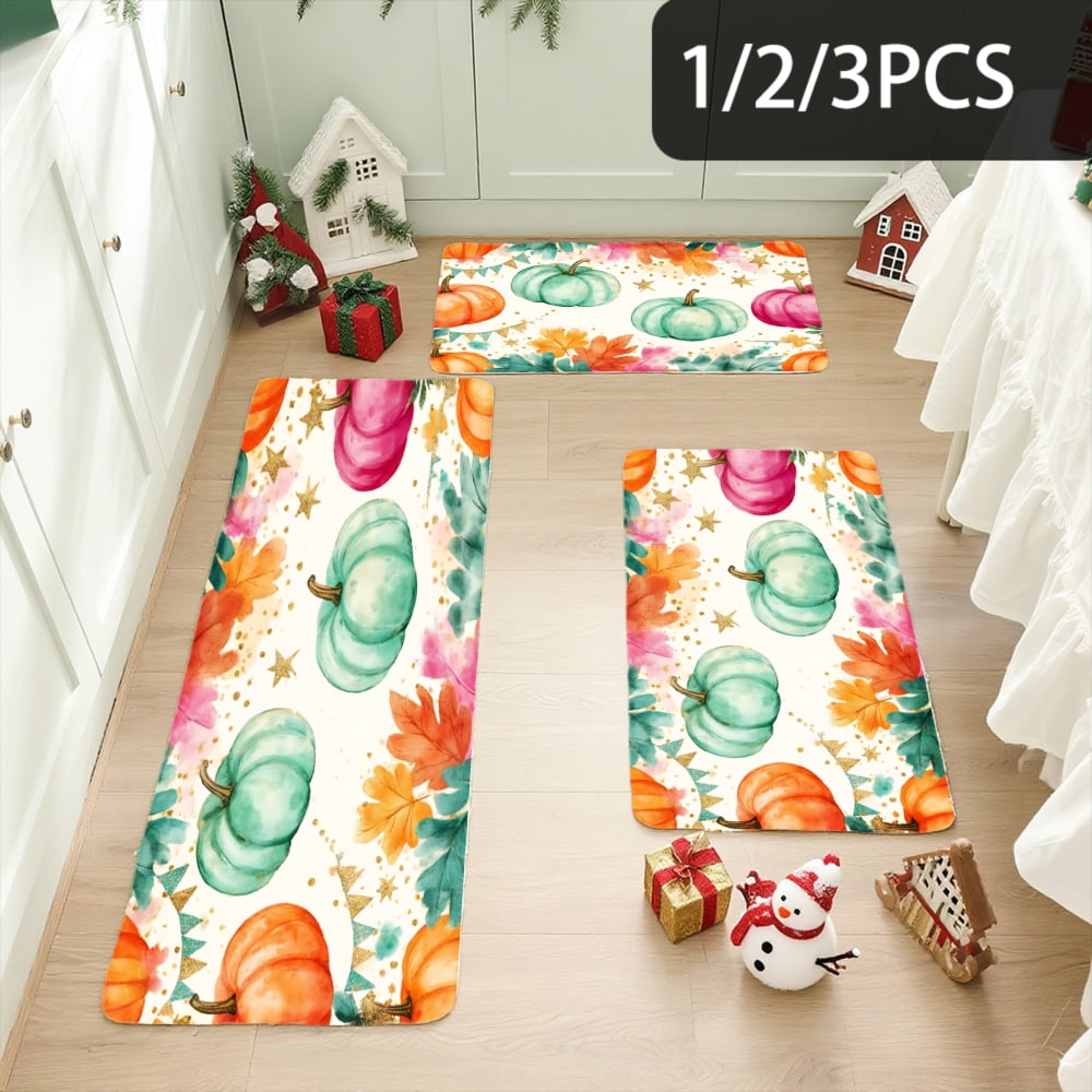 3PCS Kitchen Mat set,Welcome Door Flannel Rug,Home Decor for Front Door ...