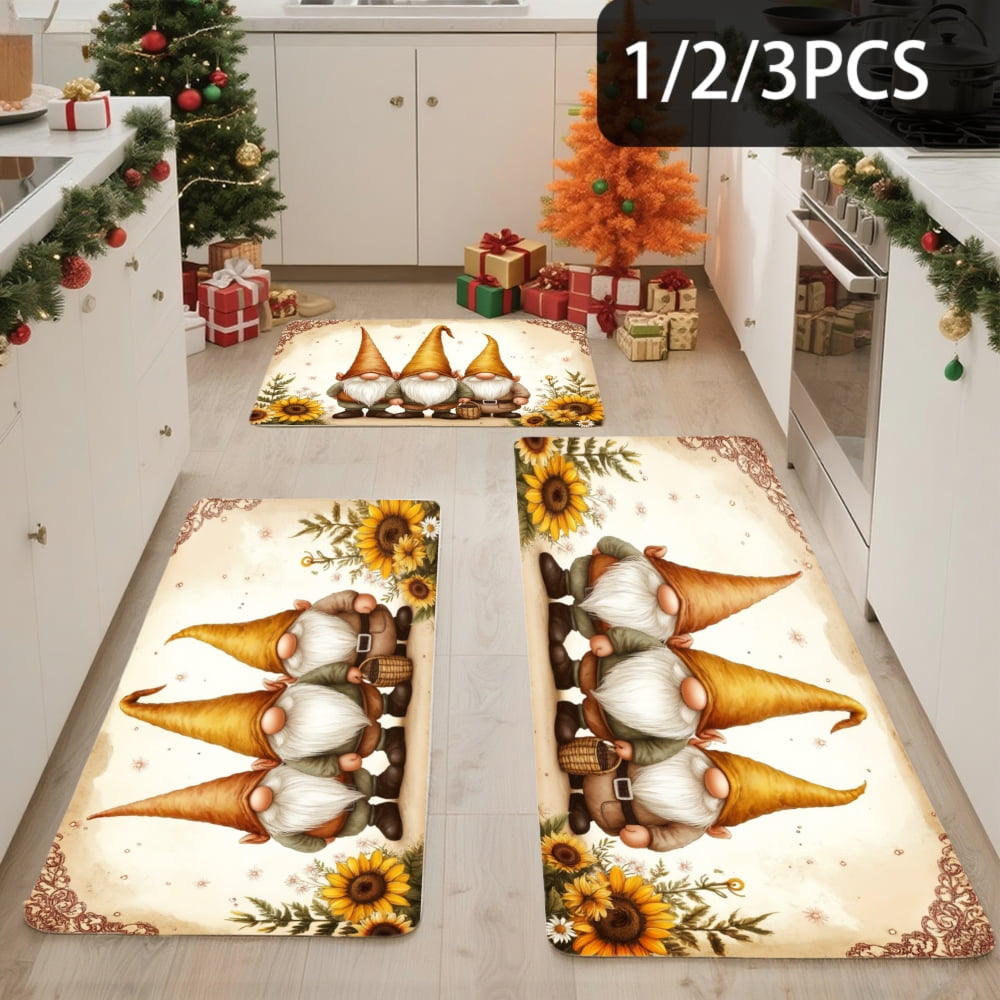 3PCS Kitchen Mat set,Welcome Door Flannel Rug,Home Decor for Front Door ...
