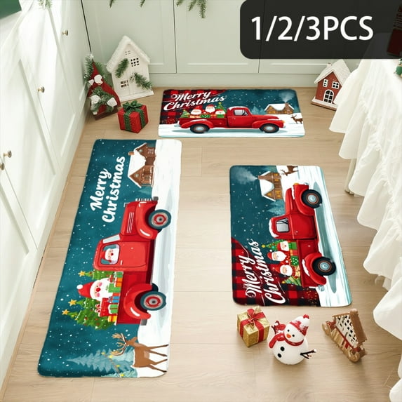3PCS Kitchen Mat set, Welcome Door Flannel Rug,Home Decor for Front ...