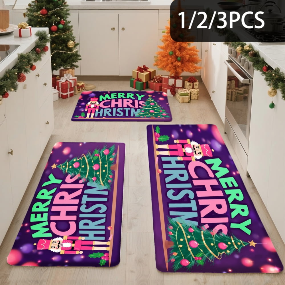 3PCS Kitchen Mat set, Welcome Door Flannel Rug,Home Decor for Front ...