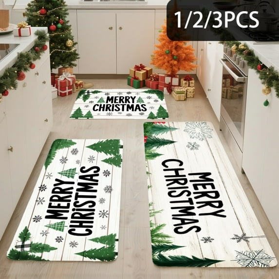 3PCS Kitchen Mat set, Welcome Door Flannel Rug,Home Decor for Front ...