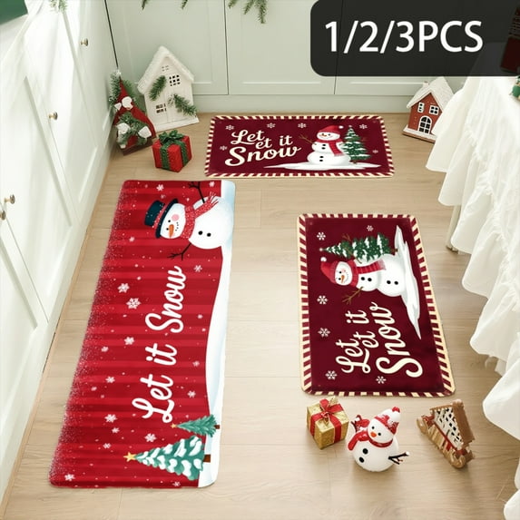 3PCS Kitchen Mat set, Welcome Door Flannel Rug,Home Decor for Front ...