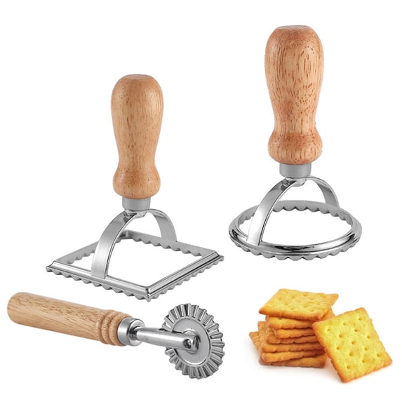 3PCS Kitchen Ravioli Cutter Set Cokies Mold Ravioli Maker Stamp Pasta ...