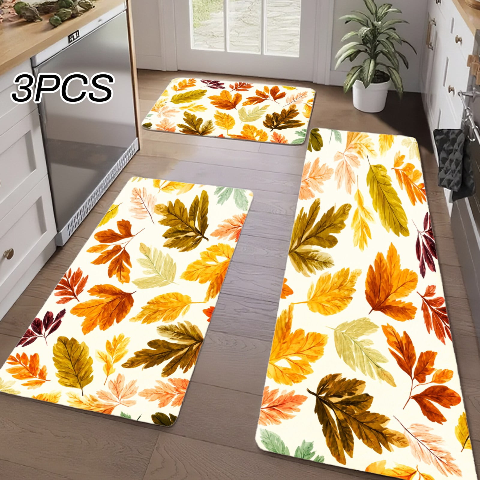 3PCS Kitchen Rugs, Welcome Door Mat set, Home Decoration for Front Door ...