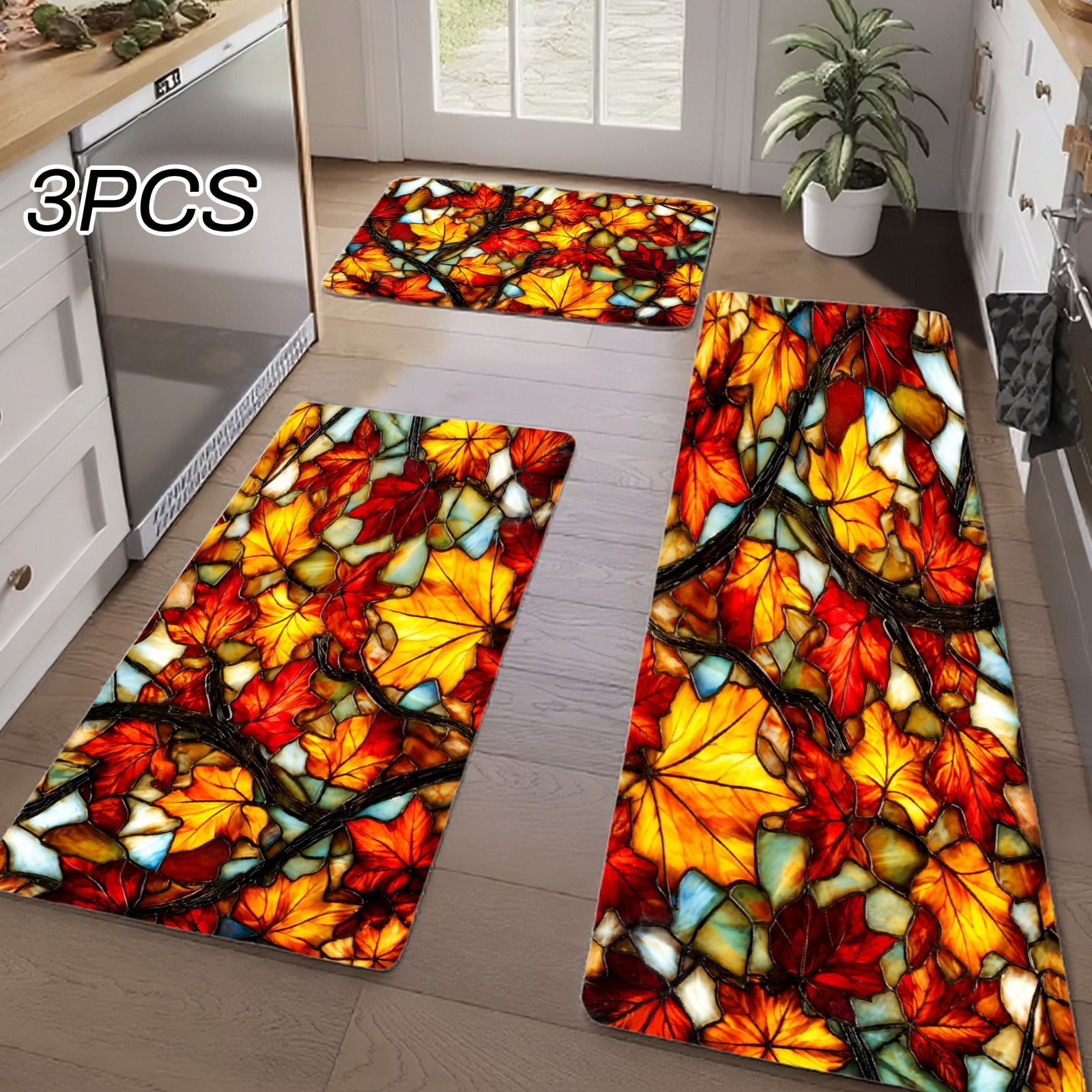 3PCS Kitchen Rugs, Welcome Door Mat set, Home Decoration for Front Door ...