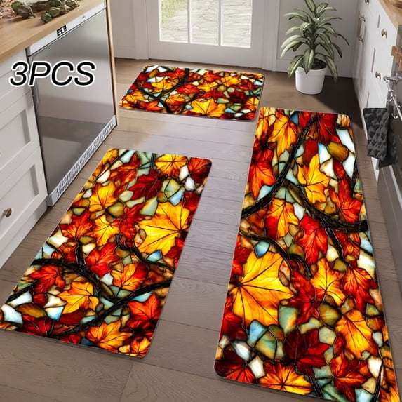 3PCS Kitchen Rugs, Welcome Door Mat set, Home Decoration for Front Door ...