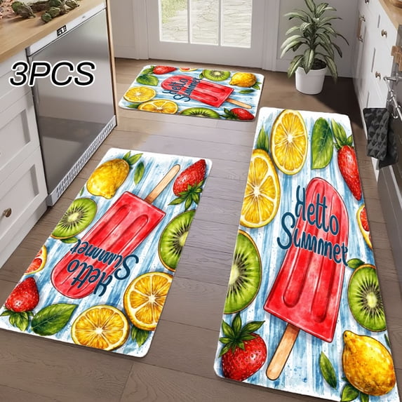 3PCS Kitchen Rugs, Welcome Door Mat set, Home Decoration for Front Door ...