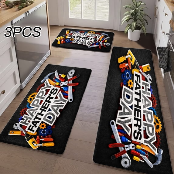 3PCS Kitchen Rugs, Welcome Door Mat set, Home Decoration for Front Door ...