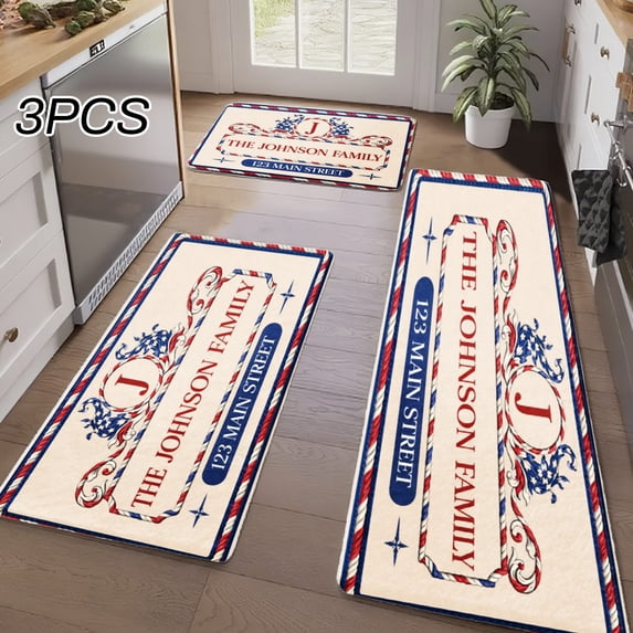 3PCS Kitchen Rugs, Welcome Door Mat set, Home Decoration for Front Door ...